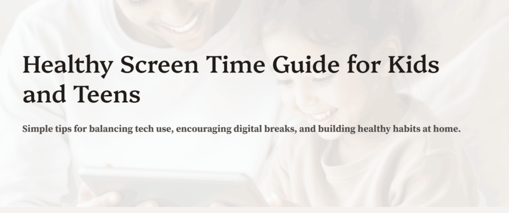Healthy Screen Time – Learning
